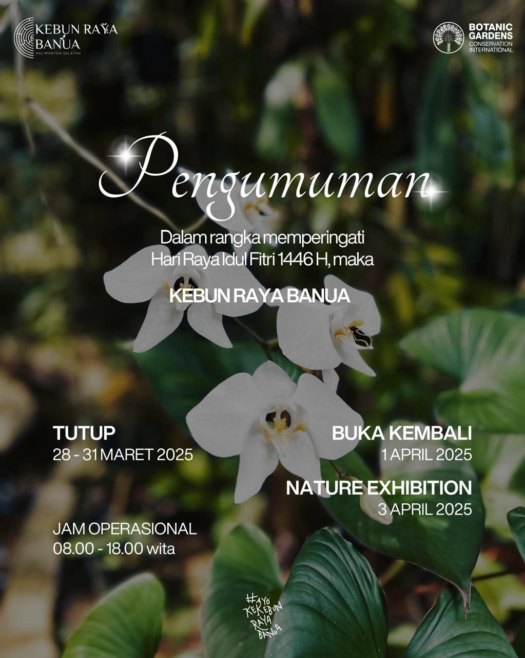 Libur Lebaran 1446 H, Kebun Raya Banua Kembali Beroperasi H+2 Lebaran ...